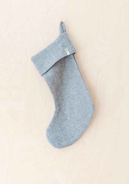 Recycled Wool Christmas Stocking in Charcoal Herringbone – Luss General ...
